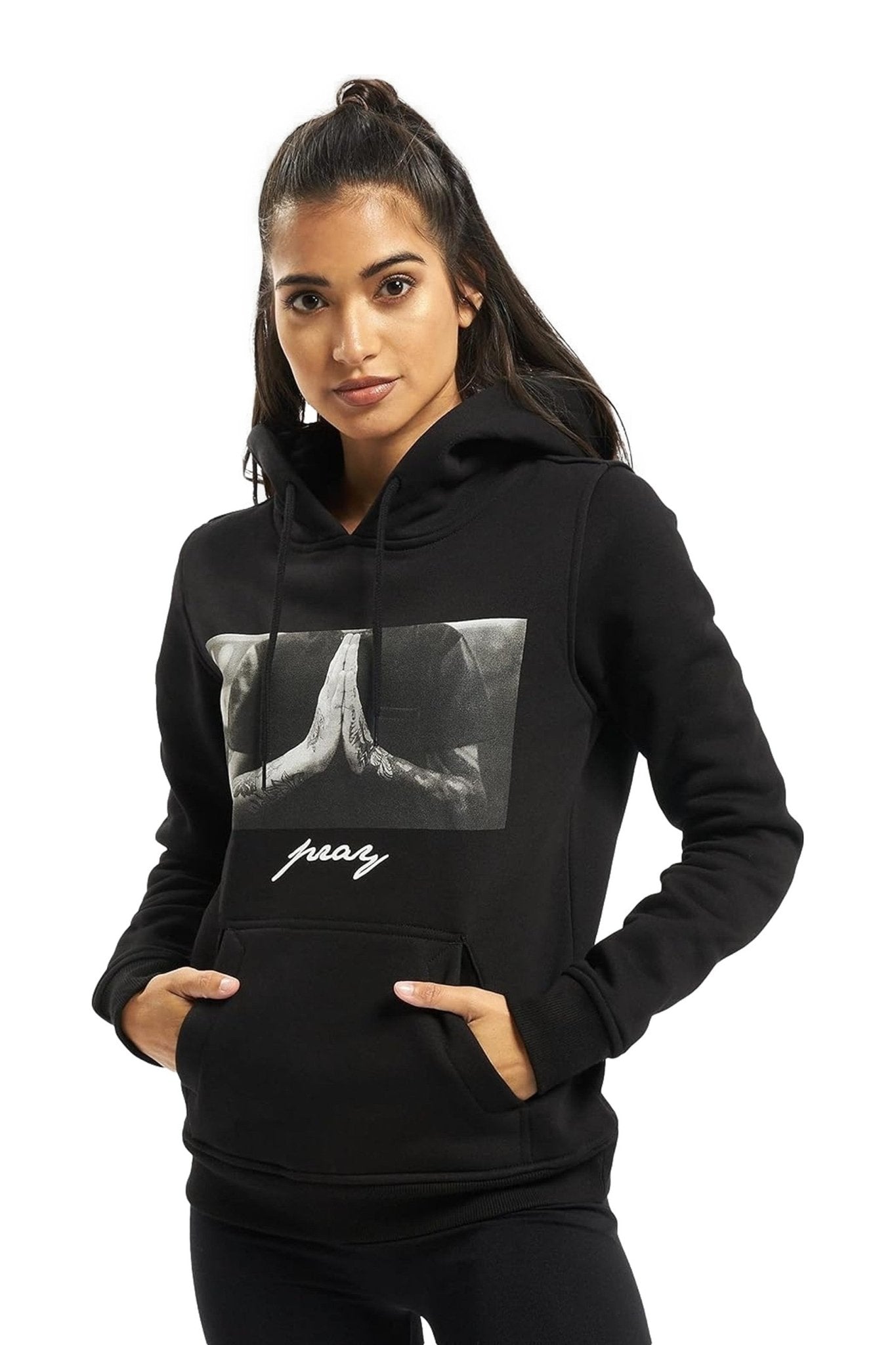 Sudadera Mister Tee Negra Pray Girl Hoodie - Estilo y Comodidad